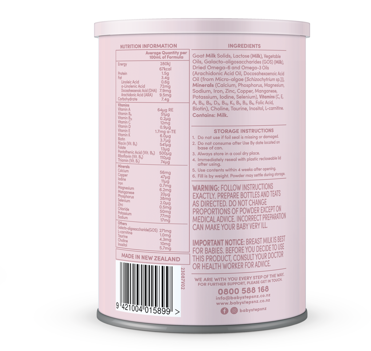 BabySteps Cans | Stage 1 Goat Infant Formula 0–6 Months – Baby Steps