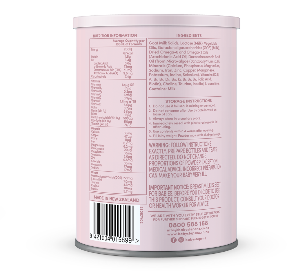 BabySteps Cans | Stage 1 Goat Infant Formula 0–6 Months – Baby Steps